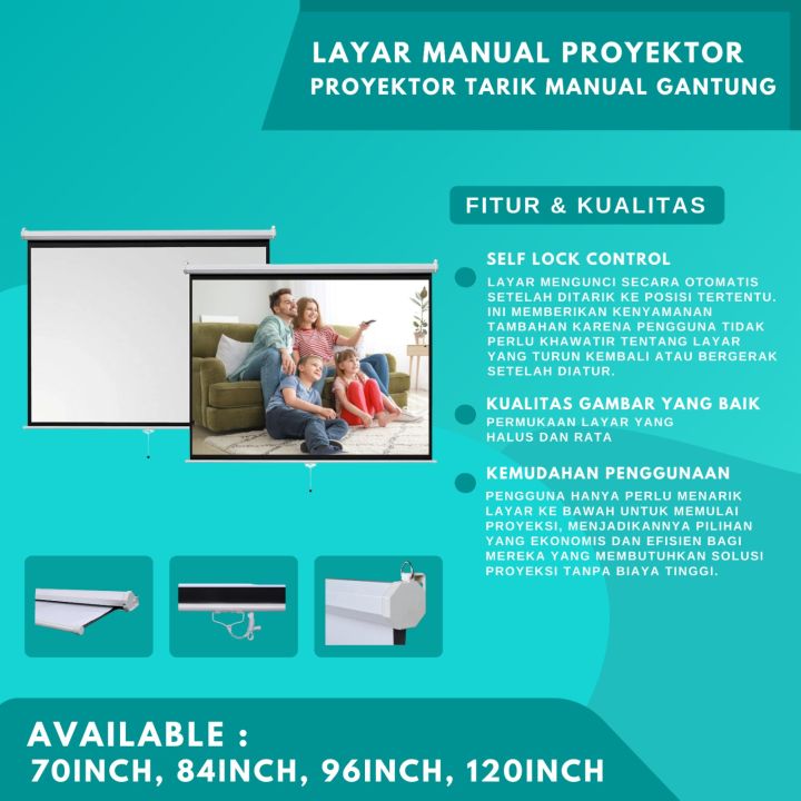 Layar Proyektor Manual 84" Rasio 1 : 1 - Screen Projector Manual ...