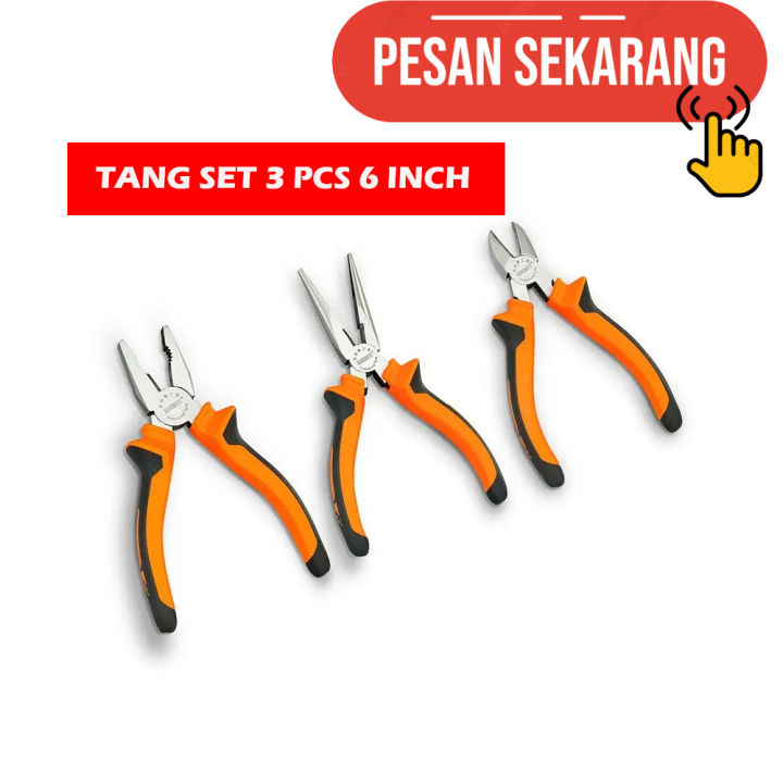 TANG SET 6" ( 3 PCS ) Tang Potong / Tang Kombinasi / Tang Lancip ...