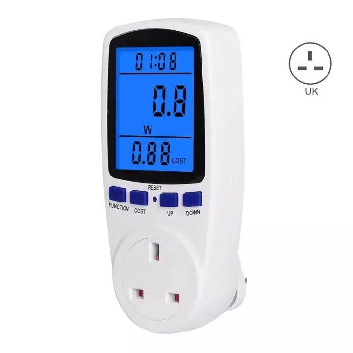 UK Plug Socket Digital Voltage Wattmeter Power Consumption Watt Energy ...