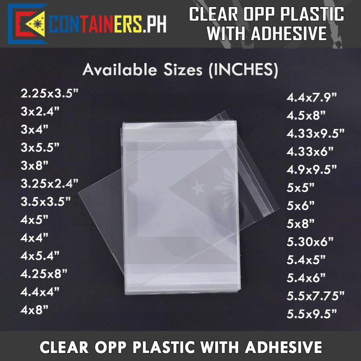 CONTAINERS.PH OPP (50 or 100 Pieces Per Pack) Self Adhesive Plastic for ...