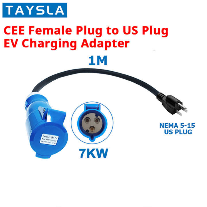 Portable EV Charger with Schuko Plug, CEE Plug, Blue Power Adapter, CEE ...