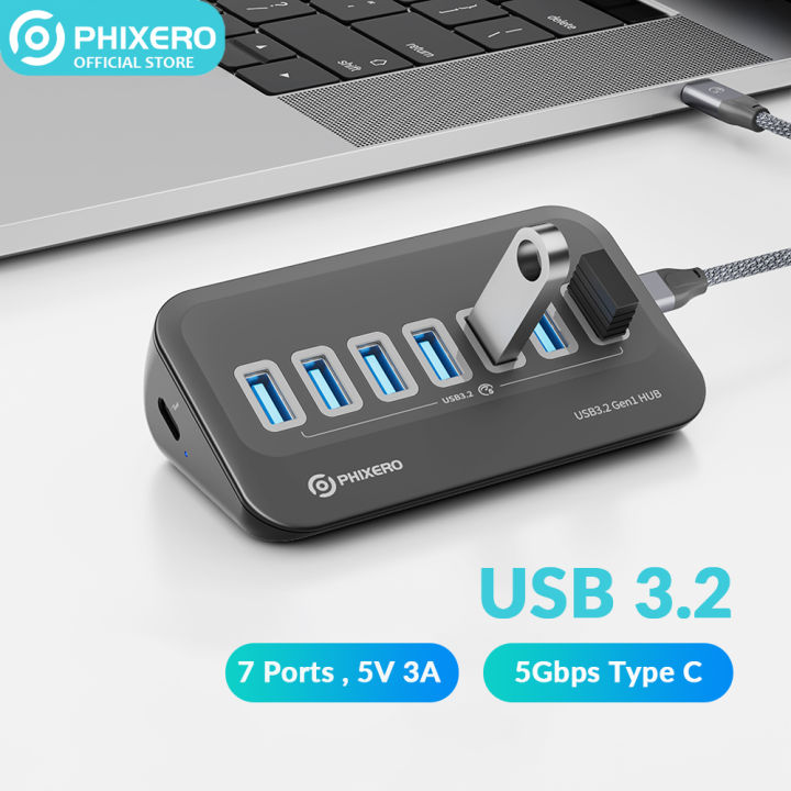 Phixero Usb 3.2 Docking Station Hub Type C Splitter Adapter Multi Ports ...