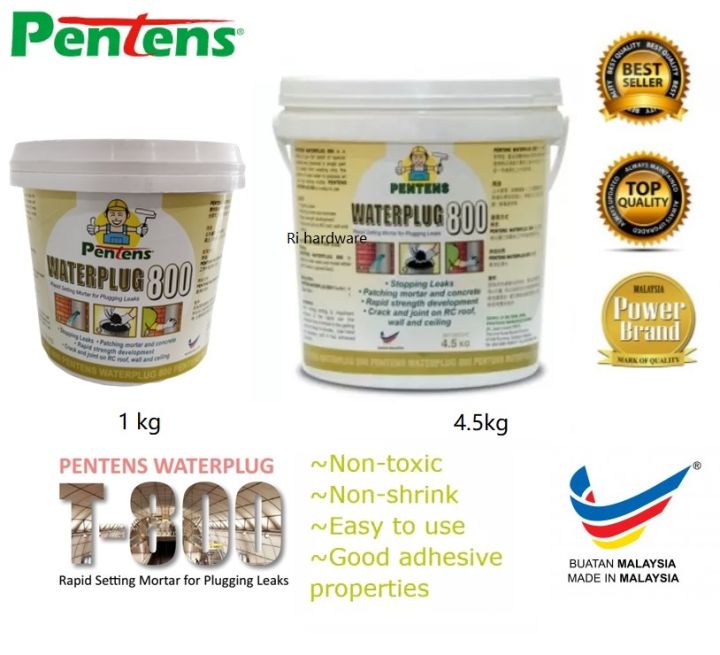 1KG PENTENS WATERPLUG T-800 Rapid Setting Mortar for Plugging Leaks ...