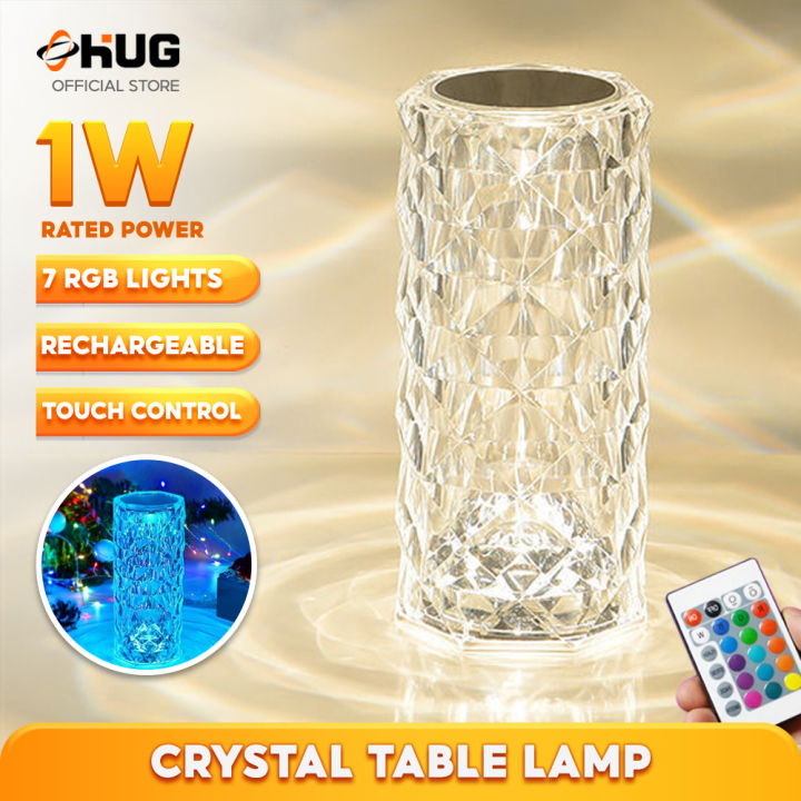 Acrylic Crystal Table Lamp Creative Bedside Lamp Rechargeable Lamp ...