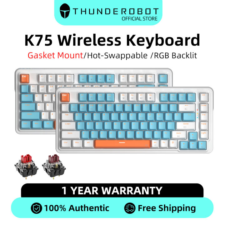 Thunderobot K75 Mechanical Keyboard Gasket Mount Tri-Mode wired 2.4G ...