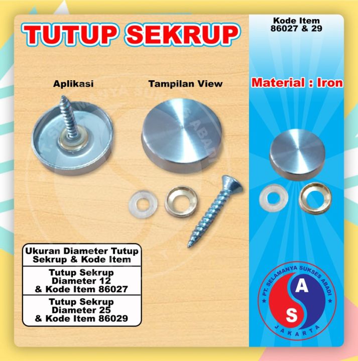 TUTUP SKRUP KACA SEKRUP BAUT KACA ACRYLIC KAYU 25 MM STAINLESS | Lazada ...