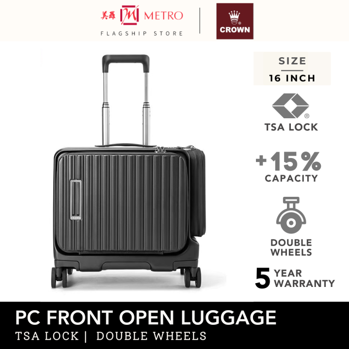 Crown PP Front Opening TSA Lock 16 inch Luggage CN C-FM711 | Dual ...