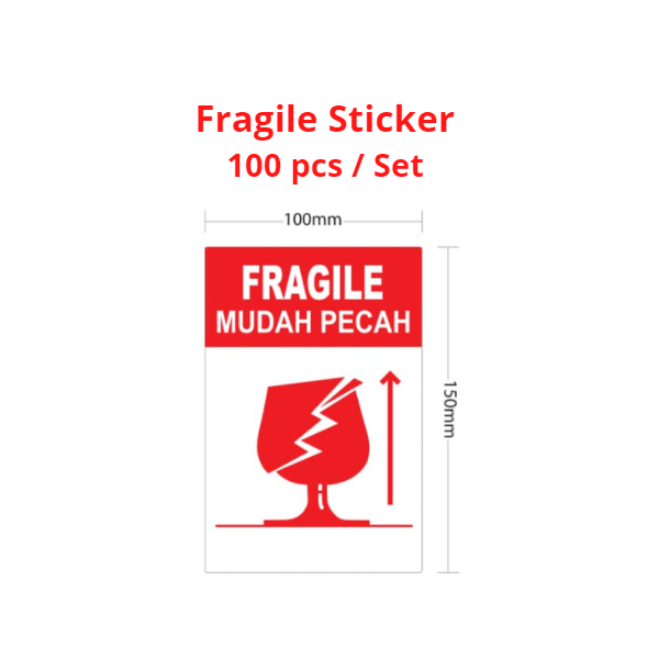 Large Size Fragile Sticker 100 mm x 150 mm ( 100 pcs ) | Lazada