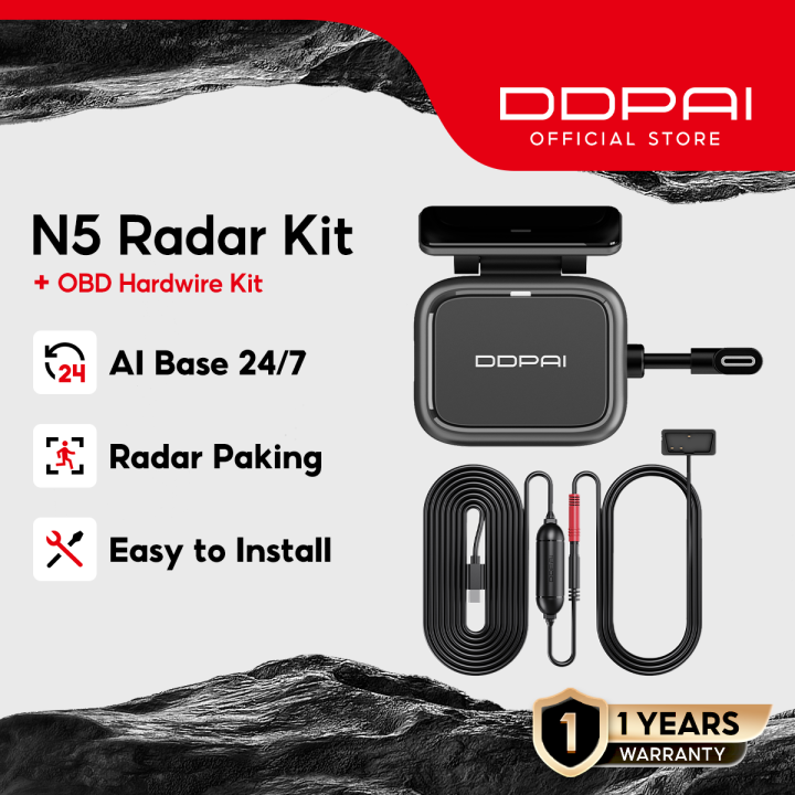 DDPAI N5 Dual Radar Module OBD Hardwire Kit 24h Parking Monitoring AI ...
