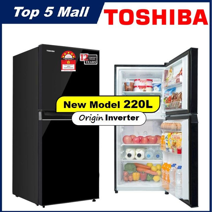 TOSHIBA 220L 2 Door Inverter(TOSHIBA) Fridge Refrigerator GR-RT230WE ...