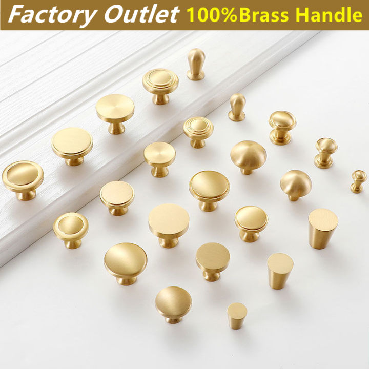 [100% Brass Handle] Modern Cabinet Handle Drawer Single Hole Handle ...