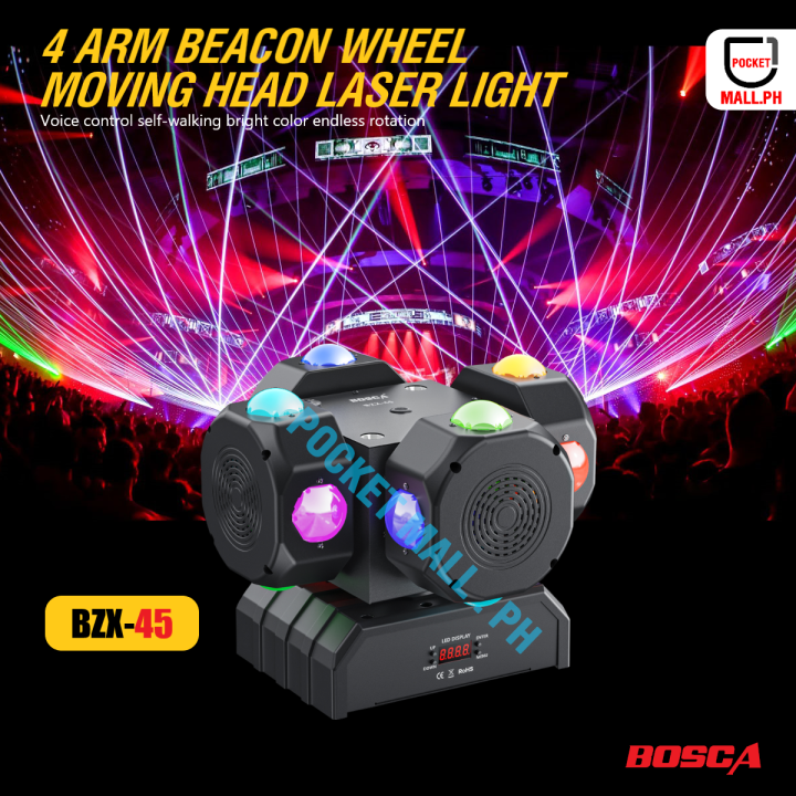 Bosca 4 arm beacon wheel moving head laser light Party Laser RGB Disco ...