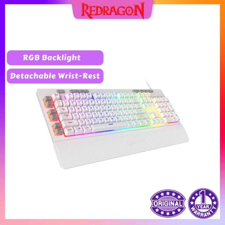 Redragon K512 Shiva RGB Backlit Membrane Gaming Wired Keyboard, Linear ...