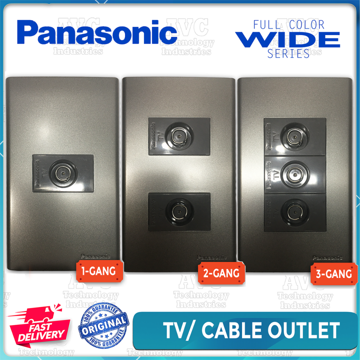 PANASONIC Wide Series TV Cable Outlet WEG2701H Metallic Gray 1, 2, 3 ...