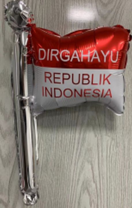 (50 PCS) SNI Balon Foil Stick Bendera Merah Putih / Balon DIRGAHAYU RI ...