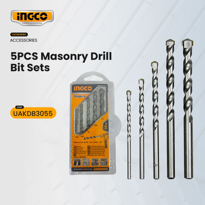 INGCO 5pcs Masonry Drill Bits Set UAKDB3055 | AKDB3055 IHT | Lazada PH