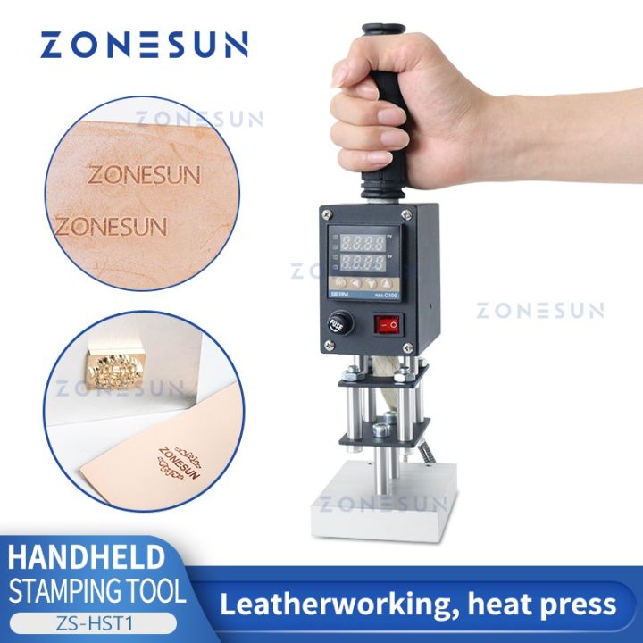 ZONESUN Handheld Hot Stamping Machine Heat Press Digital Leather Tool ...