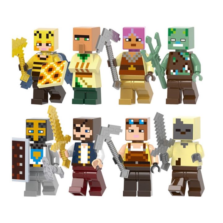 Game Series Minecraft Steve Alex Mini Building Blocks Figure Toys Kids ...