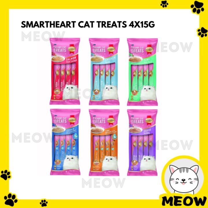 MEOW SmartHeart Creamy Cat Treat Cat Lick Chicken/ Salmon/ Squid/ Tuna ...
