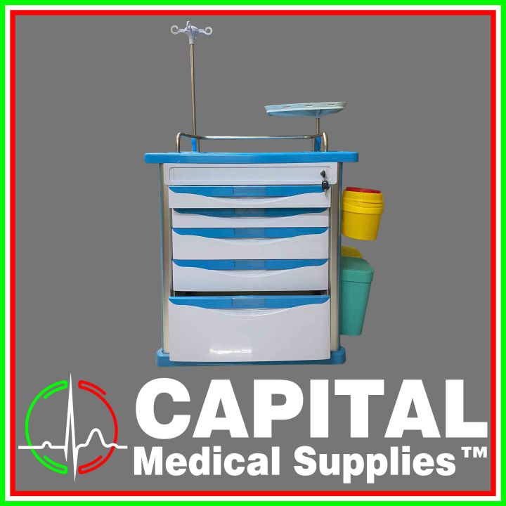 Medical Emergency Trolley Cart with Wheel Hospital Clinic Nursing Push ...