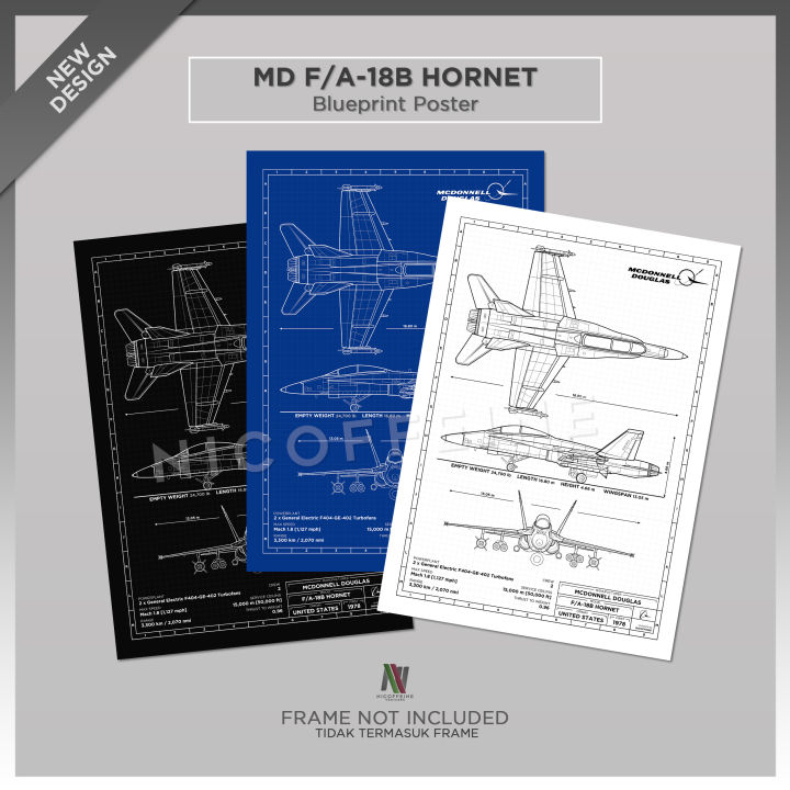 [Poster Only] McDonnell Douglas Boeing F/A-18 Hornet FA18 Air Force ...