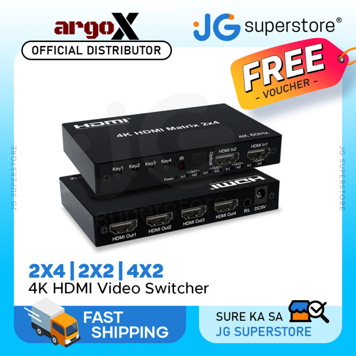ArgoX 4K 60Hz HDMI Matrix 4x2 / 2x2 / 2x4 Video Switch Splitter Ultra ...