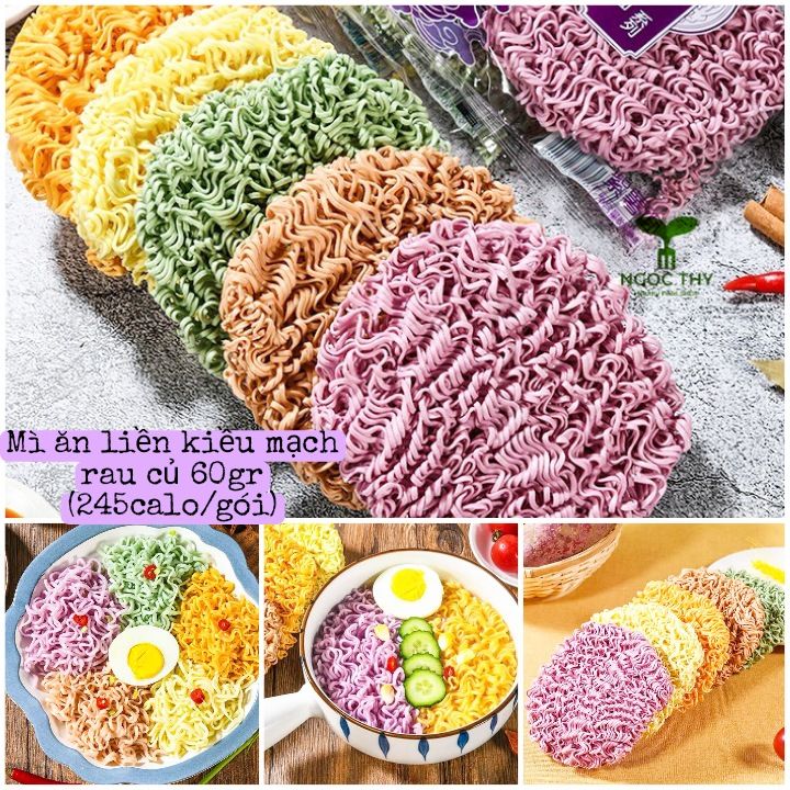 Mì kiều mạch mỳ ăn liền rau củ ngũ sắc nội địa Trung 60gr/gói (không có ...