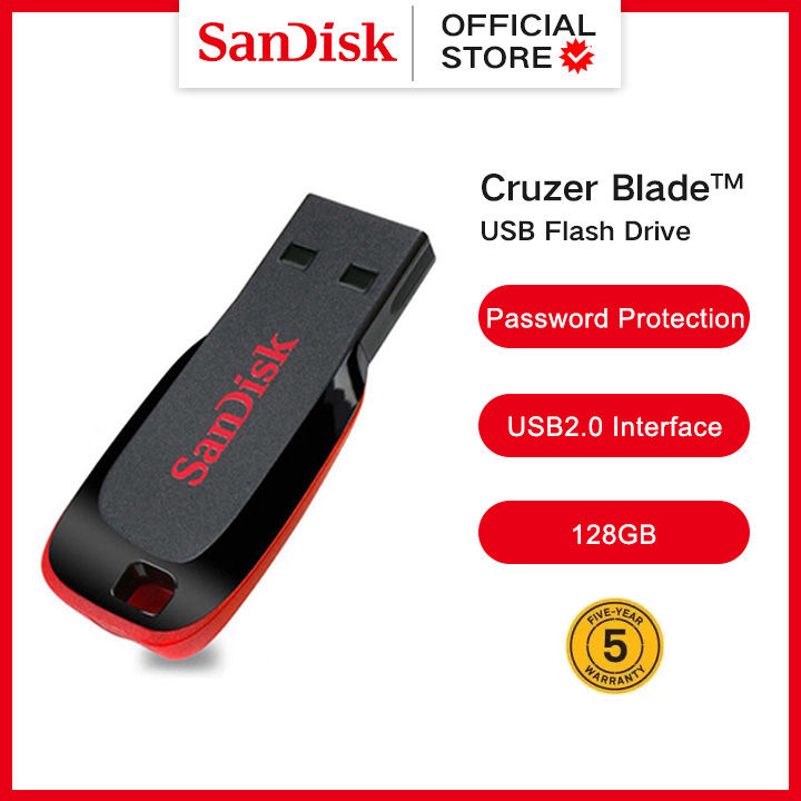 SanDisk Cruzer Blade USB 2.0 Flash Drive CZ50 128GB Portable ...