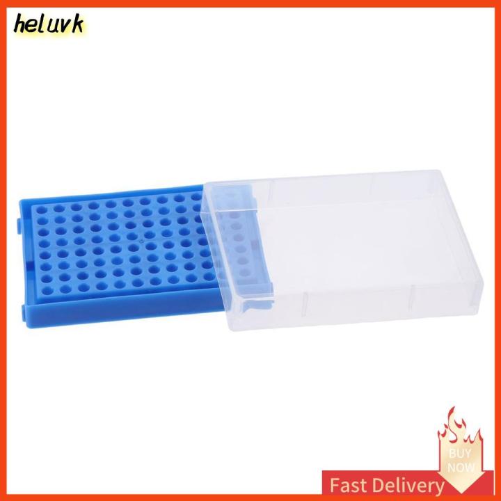 HELUVK 2pcs 13cm9cm3cm PCR Tube Rack 96 Holes Blue Microcentrifuge ...