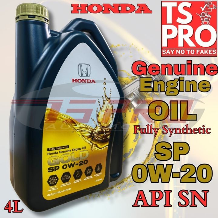 Honda Genuine SP 0W-20 API SN Engine Oil (4L) - Fully Synthetic | Lazada