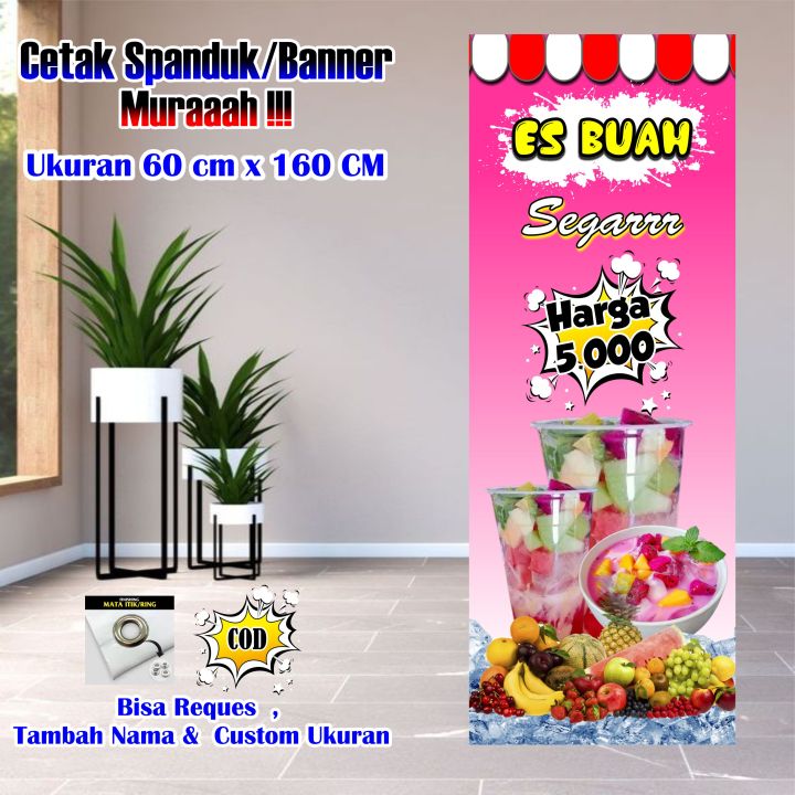 Spanduk Banner Es Buah Prasmanan Ukuran 160cm x 60 cm | Lazada Indonesia