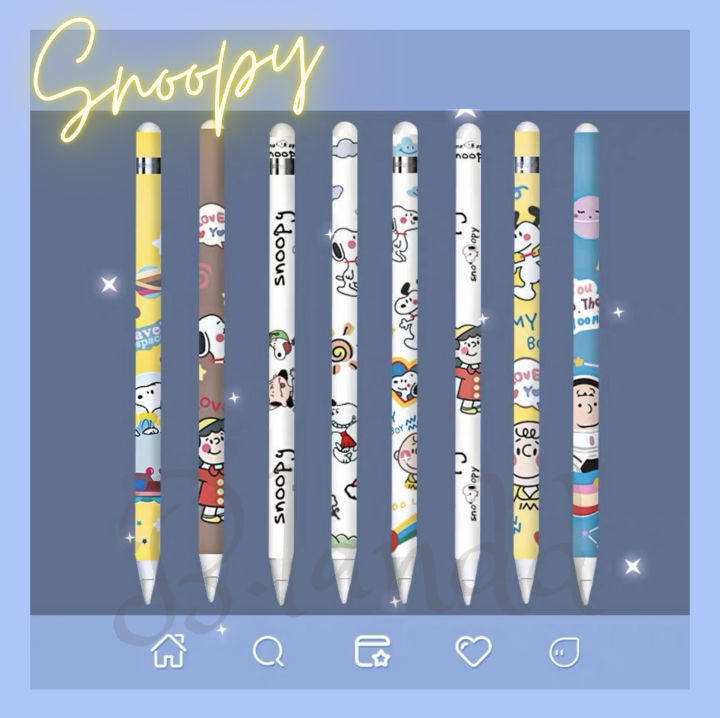 (พร้อมส่ง) สติ๊กเกอร์ปากกาสำหรับ Apple pencil sticker 1/2 set แบบด้าน ...