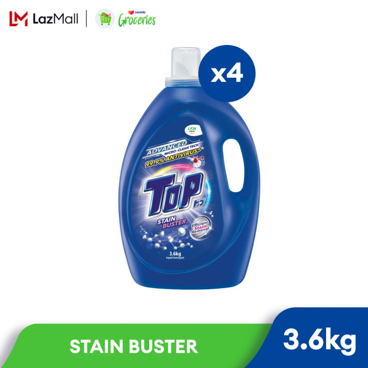TOP Liquid Laundry Detergent - Stain Buster (3.6kg x 4) | Lazada