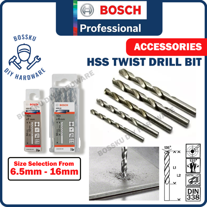 BOSCH HSS Drill Bit for Metal Cast Iron Size from [6.5 to 16mm] (1piece ...