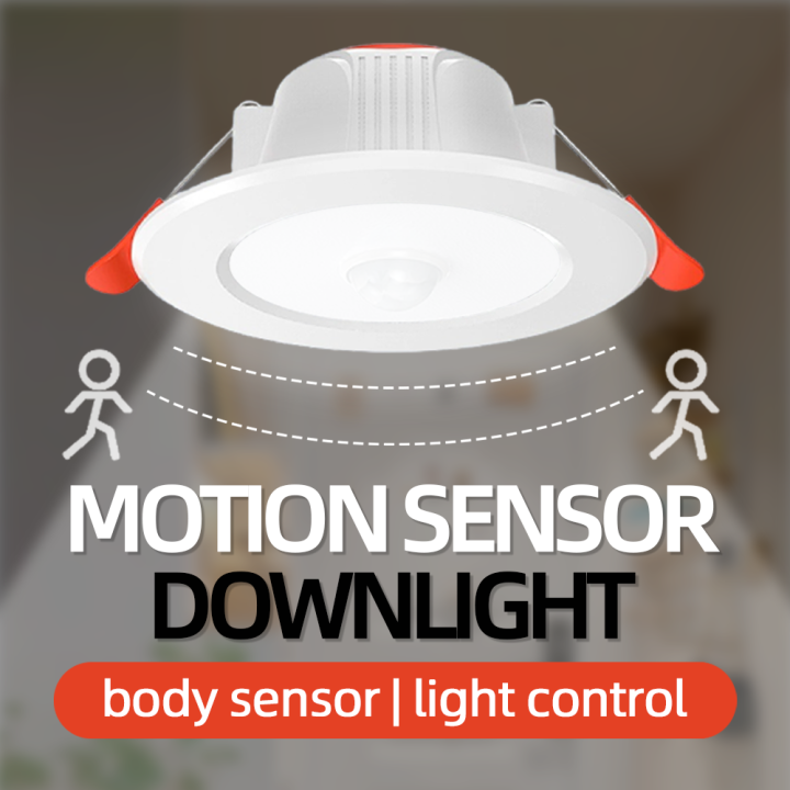 Motion Sensor LED Ceiling Light Recessed Downlight Human Body Infrared ...