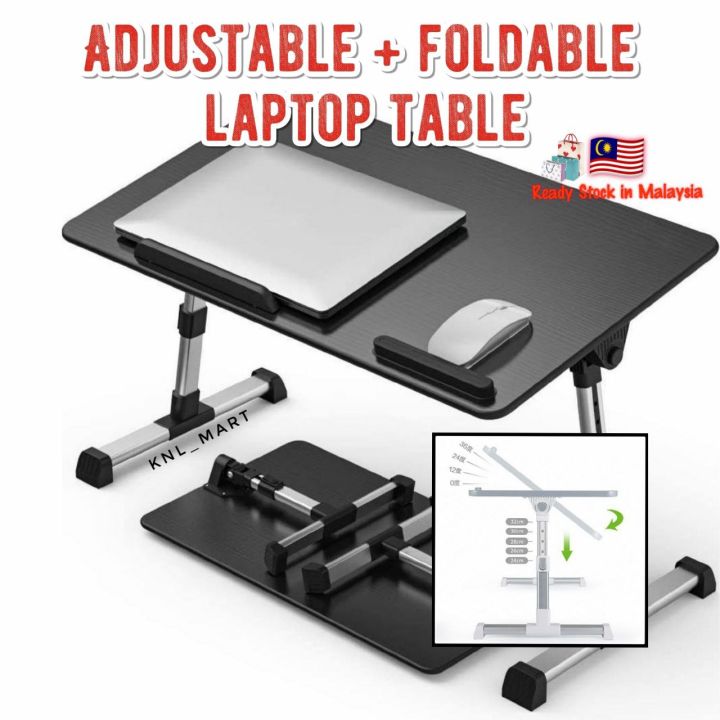 Angle Height Adjustable Anti Slip Foldable Bed Laptop Table | Lazada