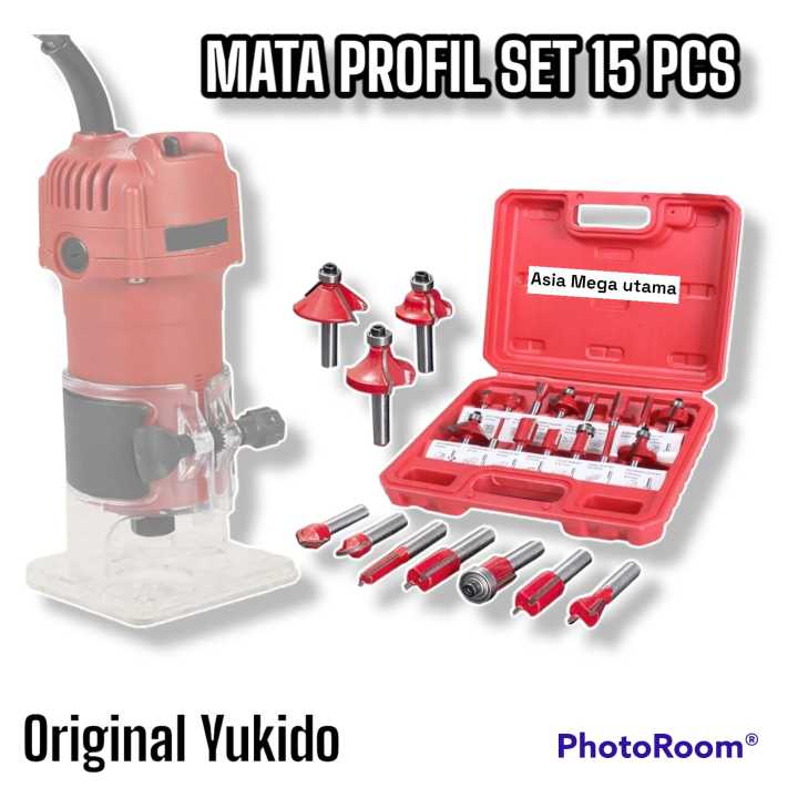 BIG PROMO !! Mata Router Trimmer Kayu 6mm 15 Pcs YUKIDO Mata Mesin ...