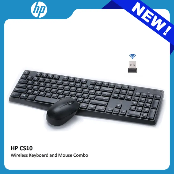 Hp Cs10 2 4g Wireless Multimedia Keyboard Mouse Combo Set With 104 Keyboard And 1600 Dpi Mouse