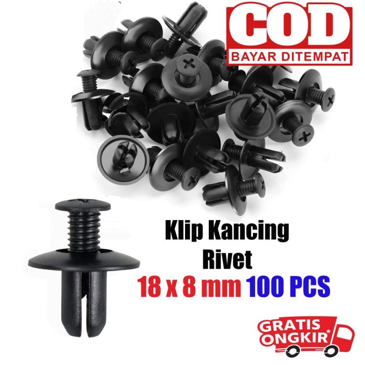 BISA COD Klip Kancing Plastic Car Buckle Rivet 18 x 8 mm 100PCS - RIVET ...