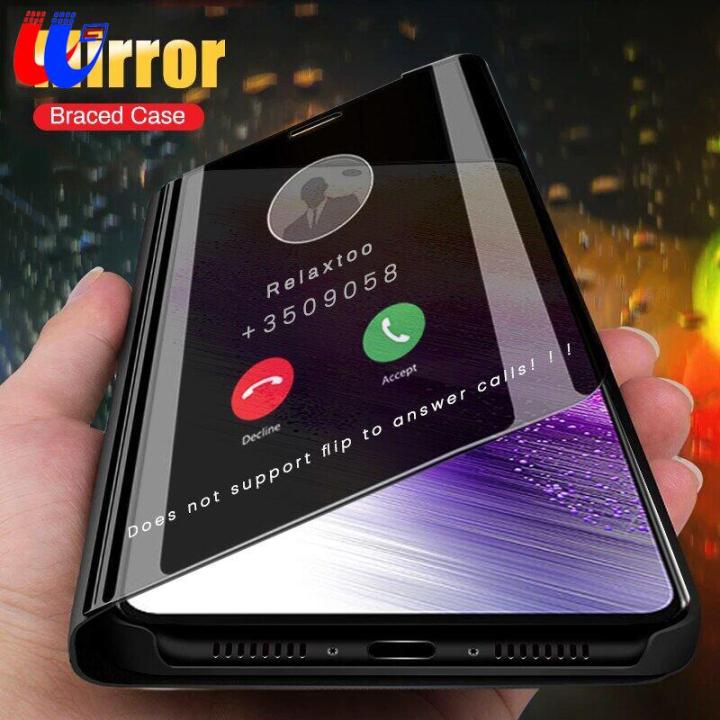 สำหรับ Samsung Galaxy A73เคสกระจกอัจฉริยะหนังเคสแบบพับปิดได้ Sumsung A ...