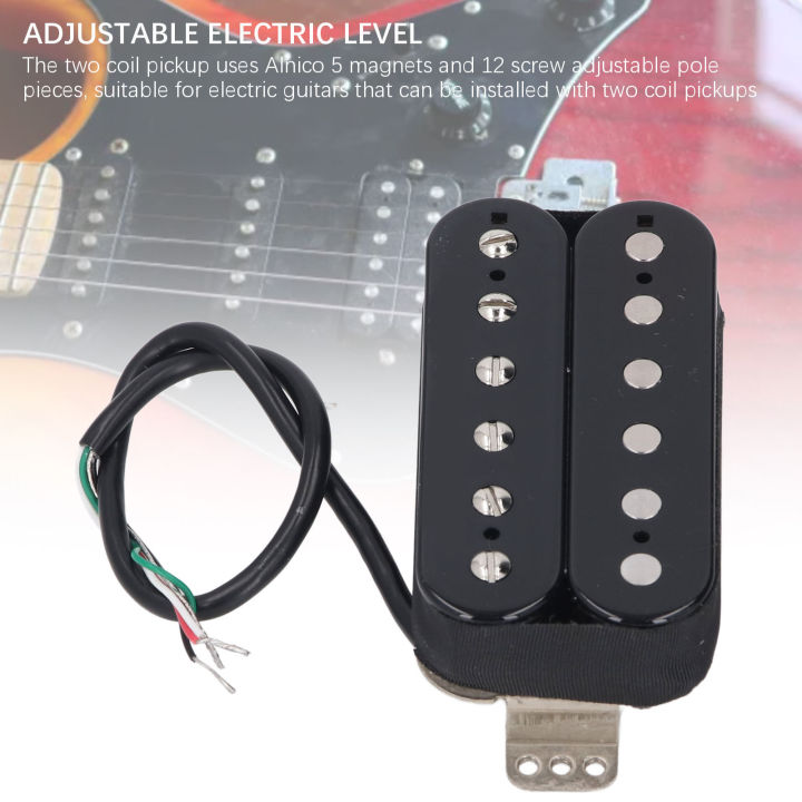 6 String Humbucker Pickup Large Volume Replacement 12 Adjustable Screw ...