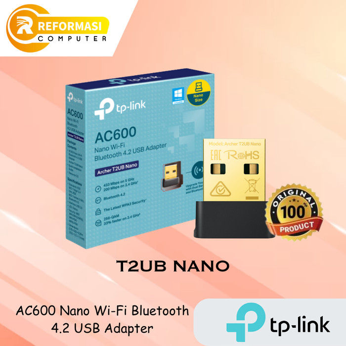 Tp-Link Archer T2UB Nano 600Mbps Wi-Fi Bluetooth 4.2 Wireless Adapter ...