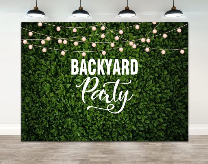 7×5ft Summer Backyard Party Photography Backdrop Green Leaves ...