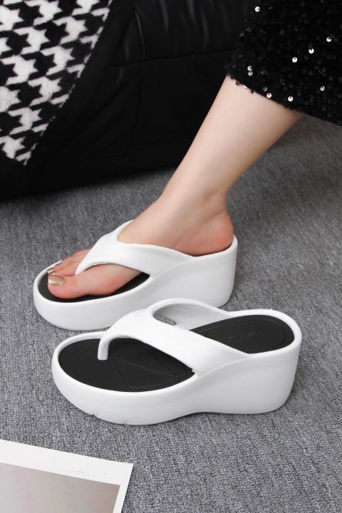 A222 รองเท้าแตะแบบสวมเสริมส้นสูง 3 นิ้ว รองเท้าEVA มี 2 สี | Lazada.co.th