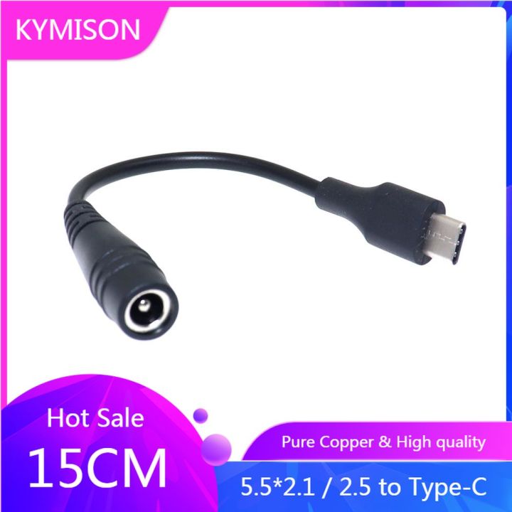 DC5.5mm x 2.1mm Female jack to Type-C USB 3.1 Male Plug USB-C male DC Power Connector Adapter DC ...