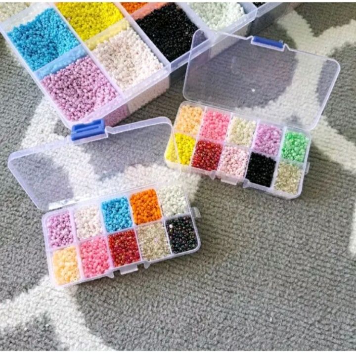Mote Pasir Paket 1box isi 10 Warna / Starter Kit DIY Seed Beads Beaded ...