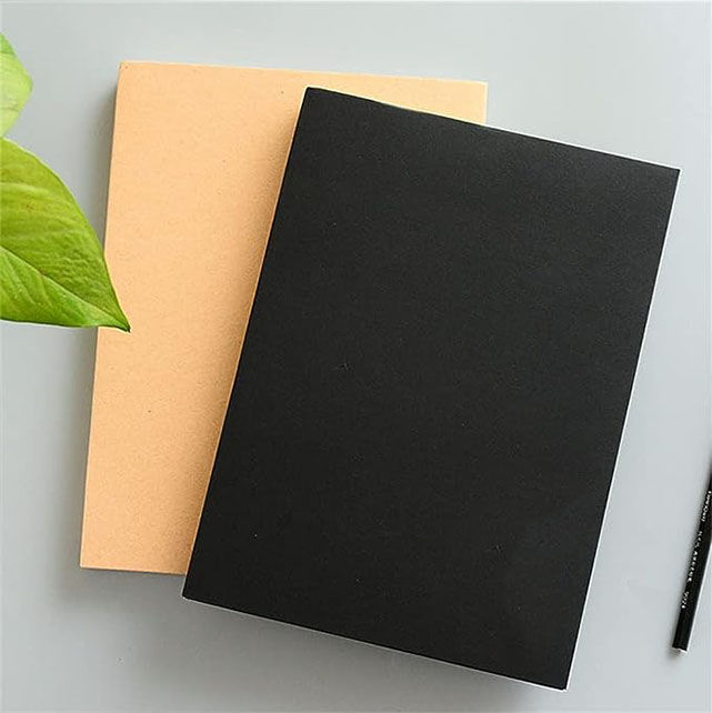 (184 sheets) Kraft Paper Blank Notebook Sketch Book Super Thick ...