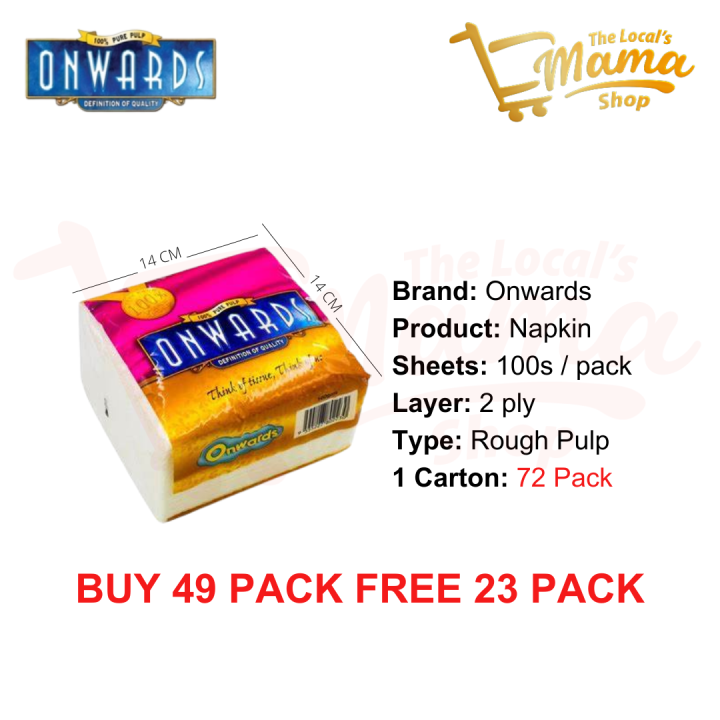 100 gsm | Onwards White Paper Serviettes Napkin | (14cm x 14cm ...