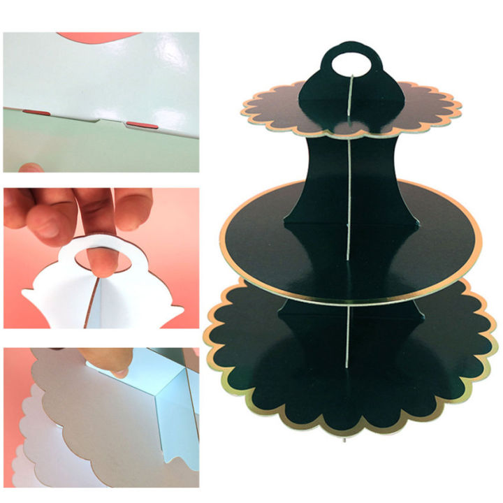 Cardboard Cupcake Stand White Cake Display Tower Round Cake Display ...