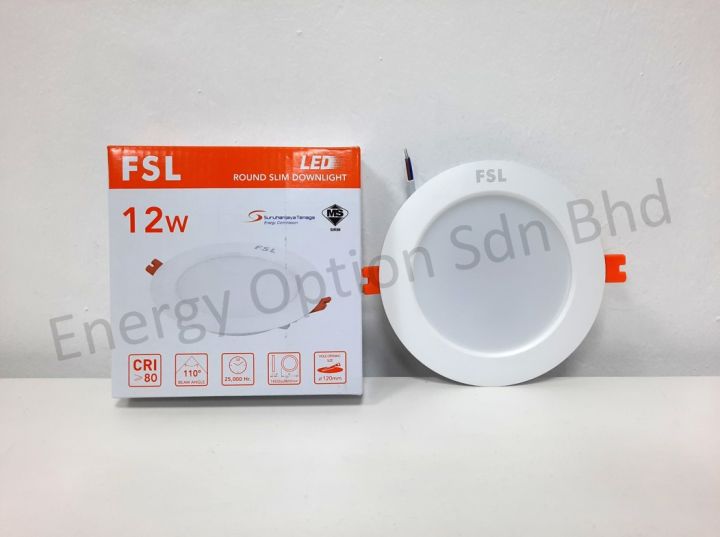 Slim Downlight FSL FSP503 4"12W LED Backlit (Round) w/SIRIM | Lazada